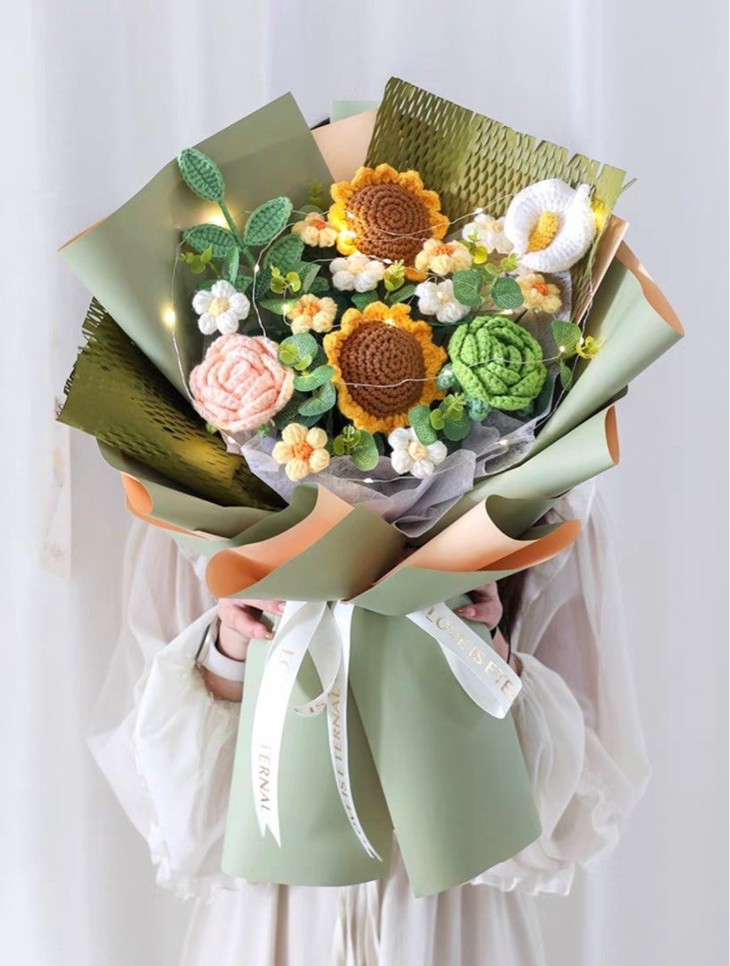 [EVERLASTING] Crochet Flower Bouquet, Hobbies & Toys, Stationery ...