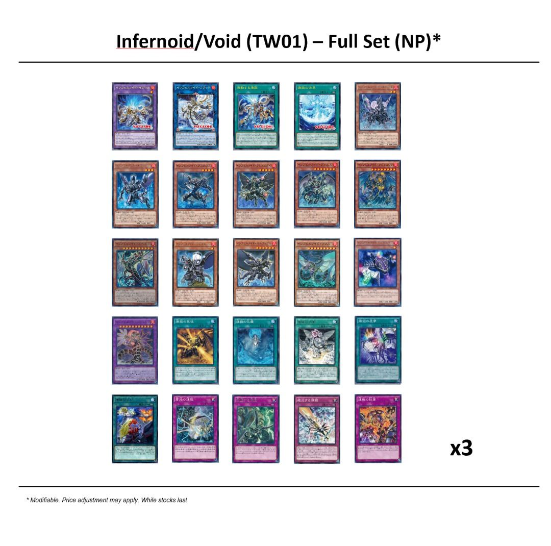 [FULL SET, NP] Infernoid/Void Set Yugioh (TW01), Hobbies & Toys, Toys & Games on Carousell