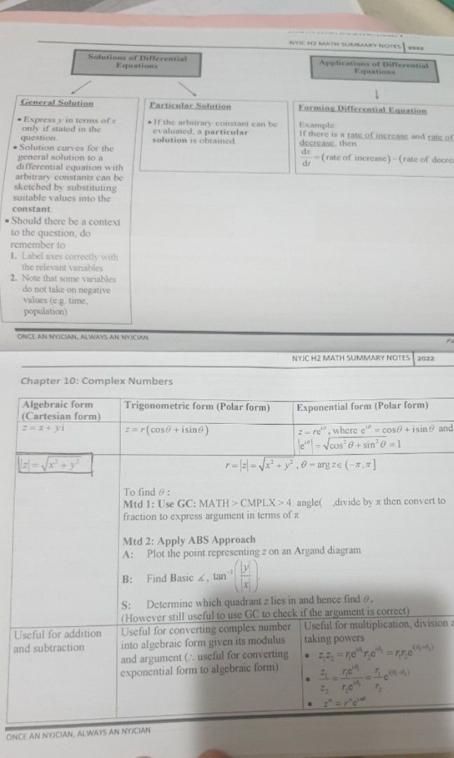 h2 math summary notes nyjc, Hobbies & Toys, Books & Magazines ...