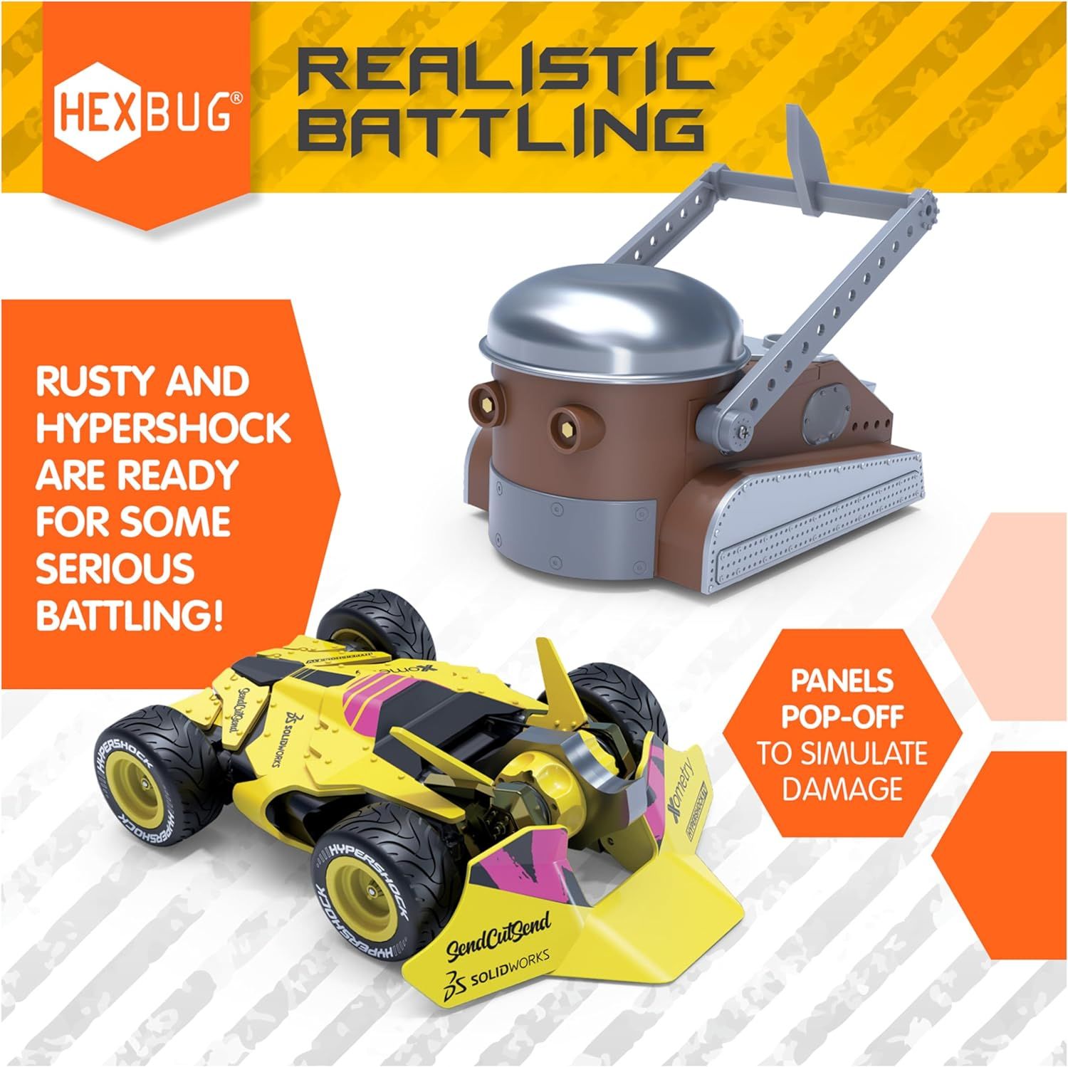 HEXBUG BattleBots Rivals 6.0 Rusty and Hypershock, Remote Control Robot ...