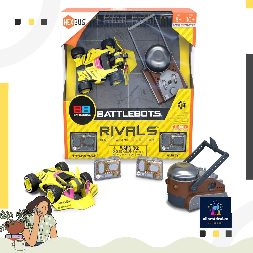 HEXBUG BattleBots Rivals 6.0 Rusty and Hypershock, Remote Control Robot ...
