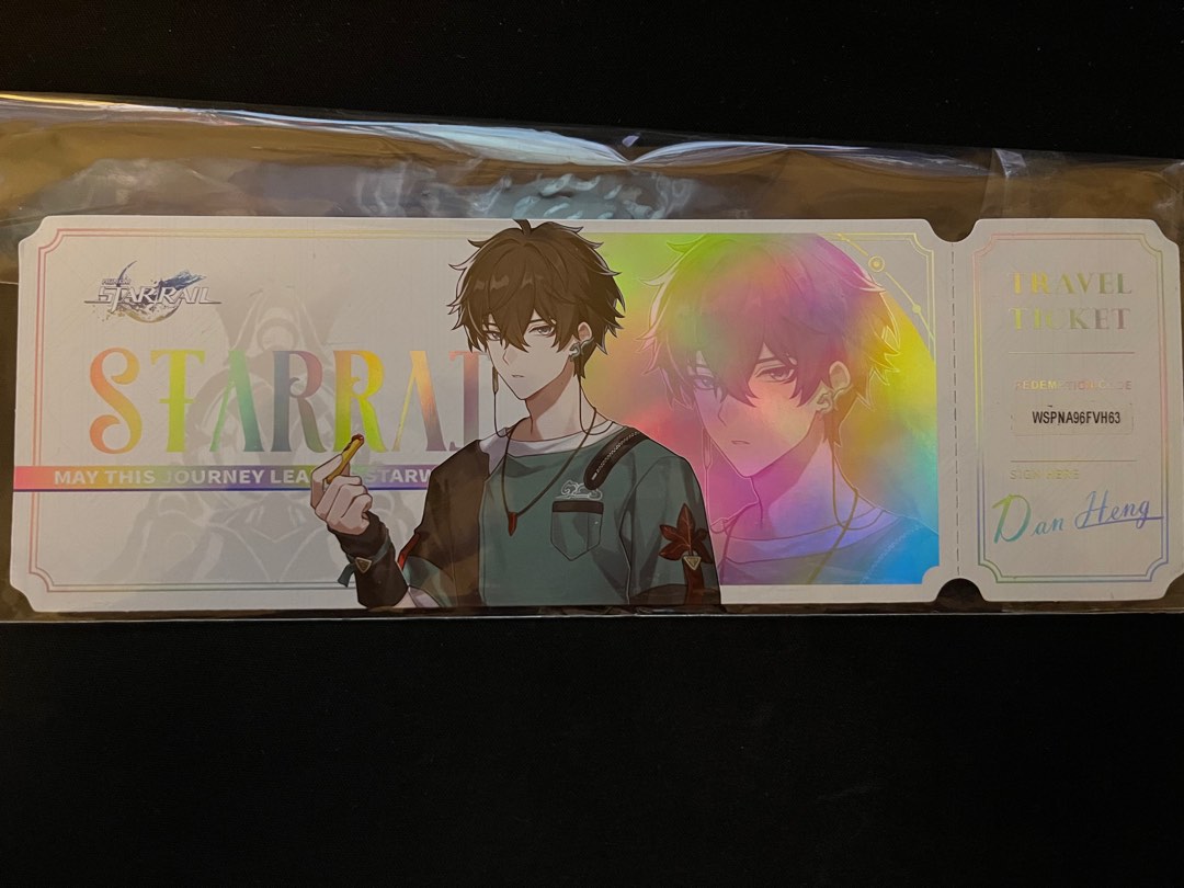 Honkai Star Rail Ticket merch Dan Heng only, Video Gaming, Gaming ...