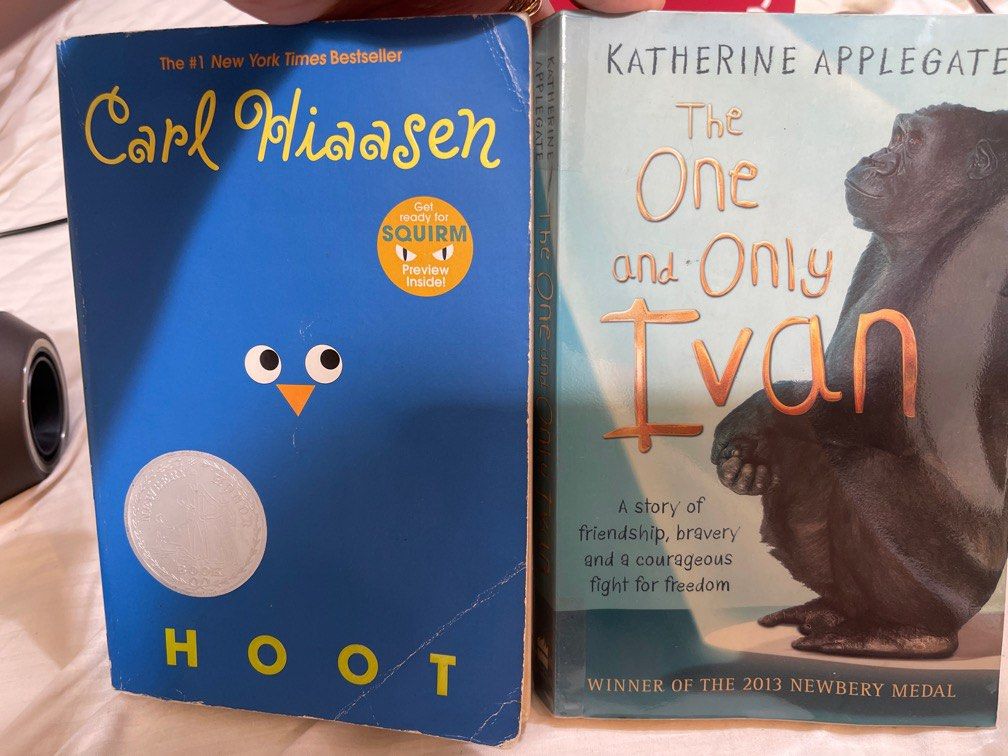 Hoot by Carl Hiaasen & The one and only Ivan by Katherine Applegate ...
