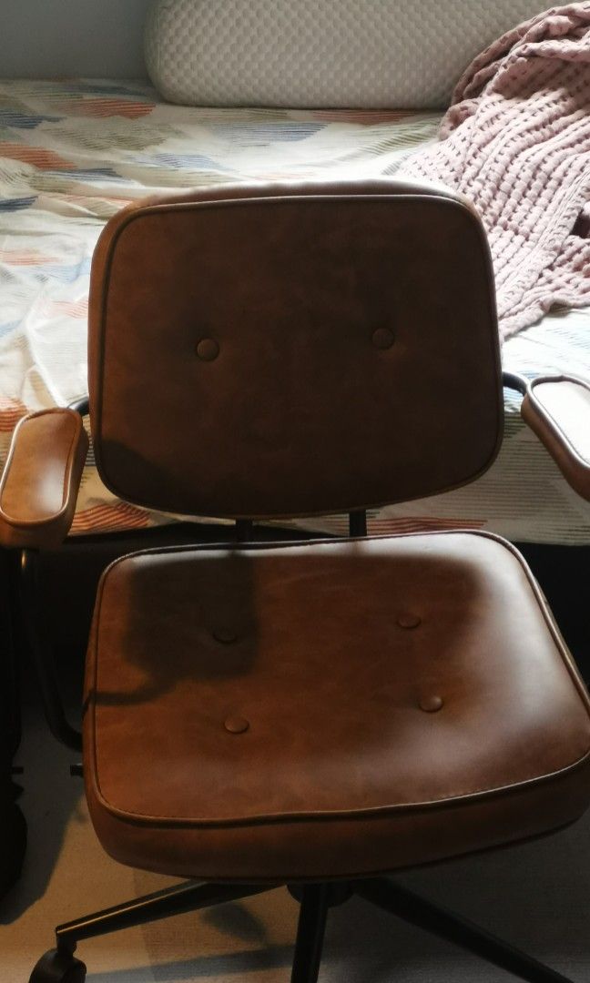 ikea alefjall look alike office faux leather chair, Furniture & Home ...