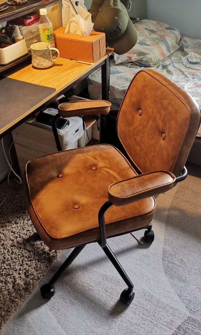 ikea alefjall look alike office faux leather chair, Furniture & Home ...