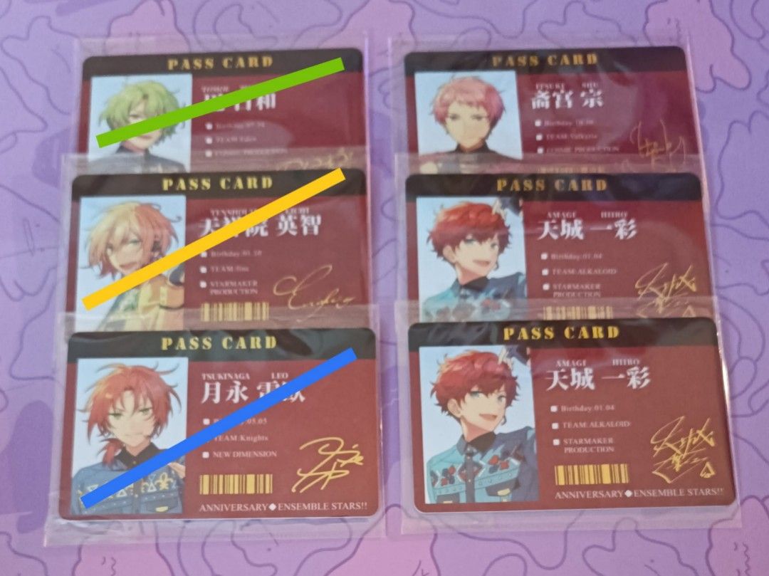 Instocks: Enstars Ensemble Stars Eichi Shu Hiiro Subaru Makoto NFC Pass Cards, Hobbies & Toys ...