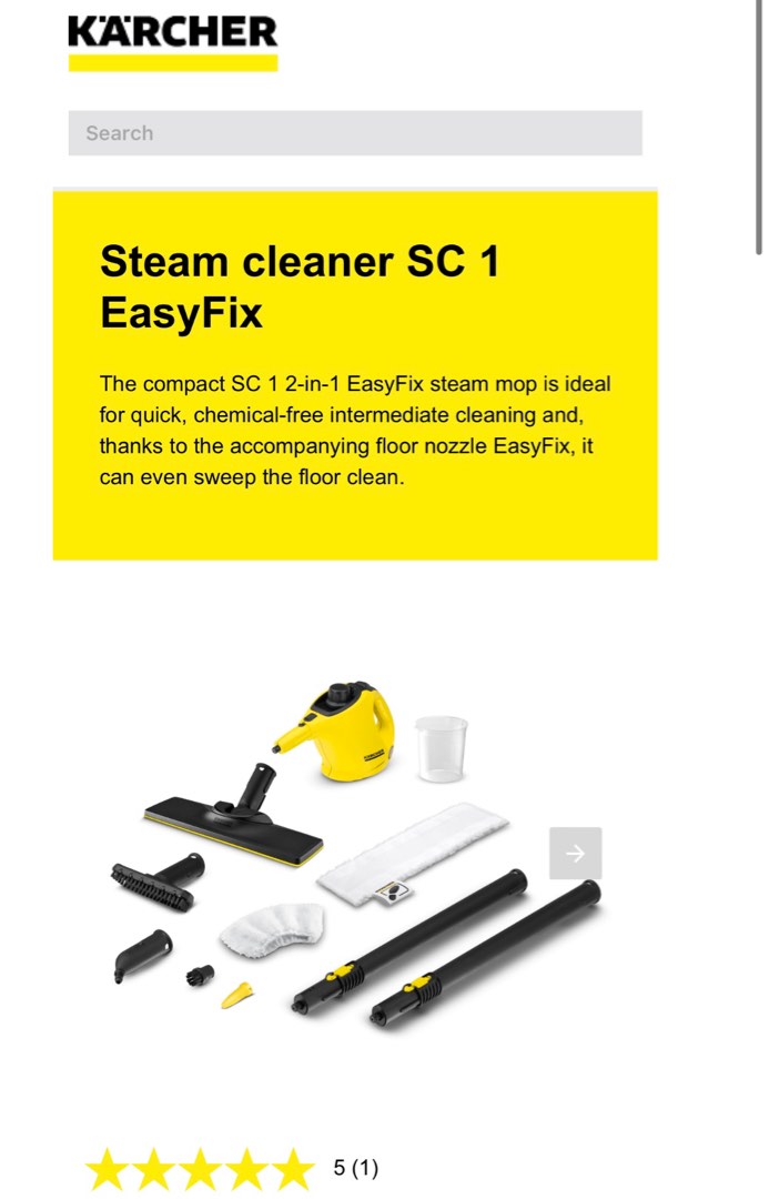 Karcher SC1 steam cleaner EasyFix multi purpose,floor, TV & Home ...