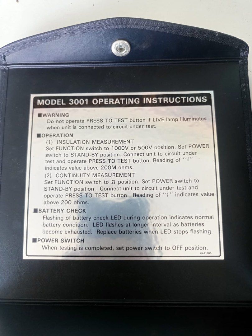 Kyoritsu 3001 B Digital Insulation Continuity Tester, Furniture & Home ...