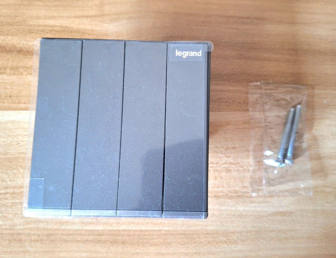 Legrand Galion Dark Silver 4gang 2way switch, TV & Home Appliances ...