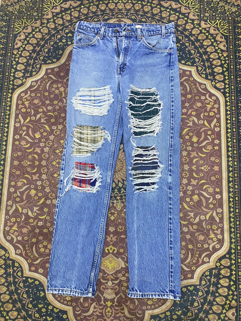 LEVIS RIPPED JEANS ORANGE TAG, Men's Fashion, Bottoms, Jeans on Carousell