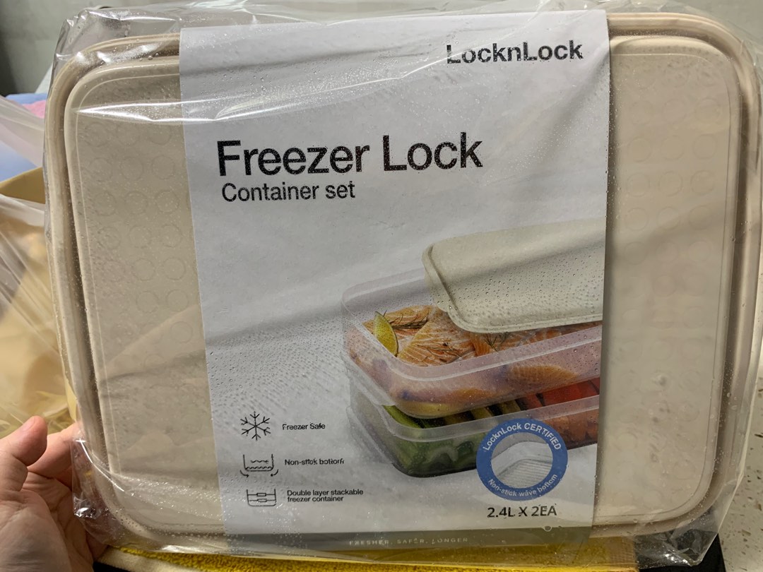 LocknLock Freezer Friendly Container Set (2.4L x 2), TV & Home ...