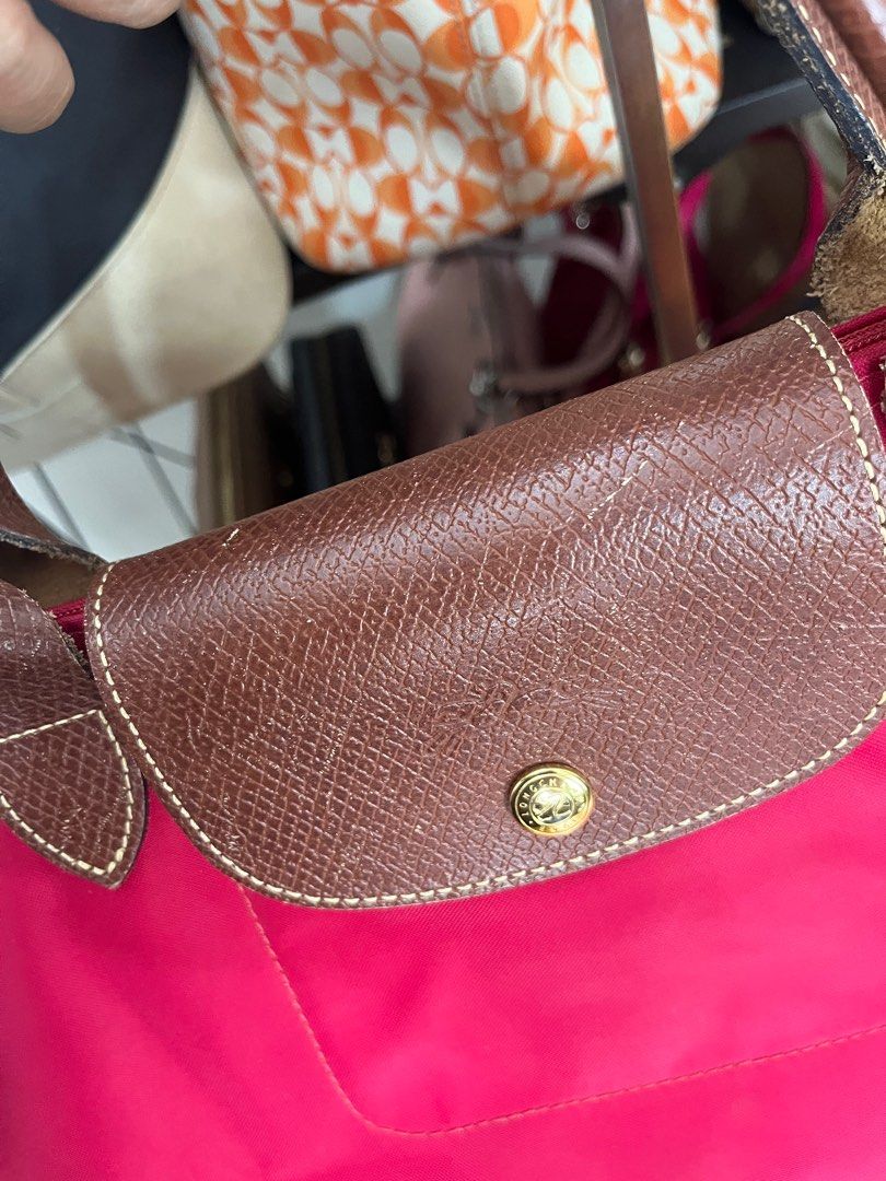 Long Champ Red Le Pliage Nylon (Medium), Luxury, Bags & Wallets on ...