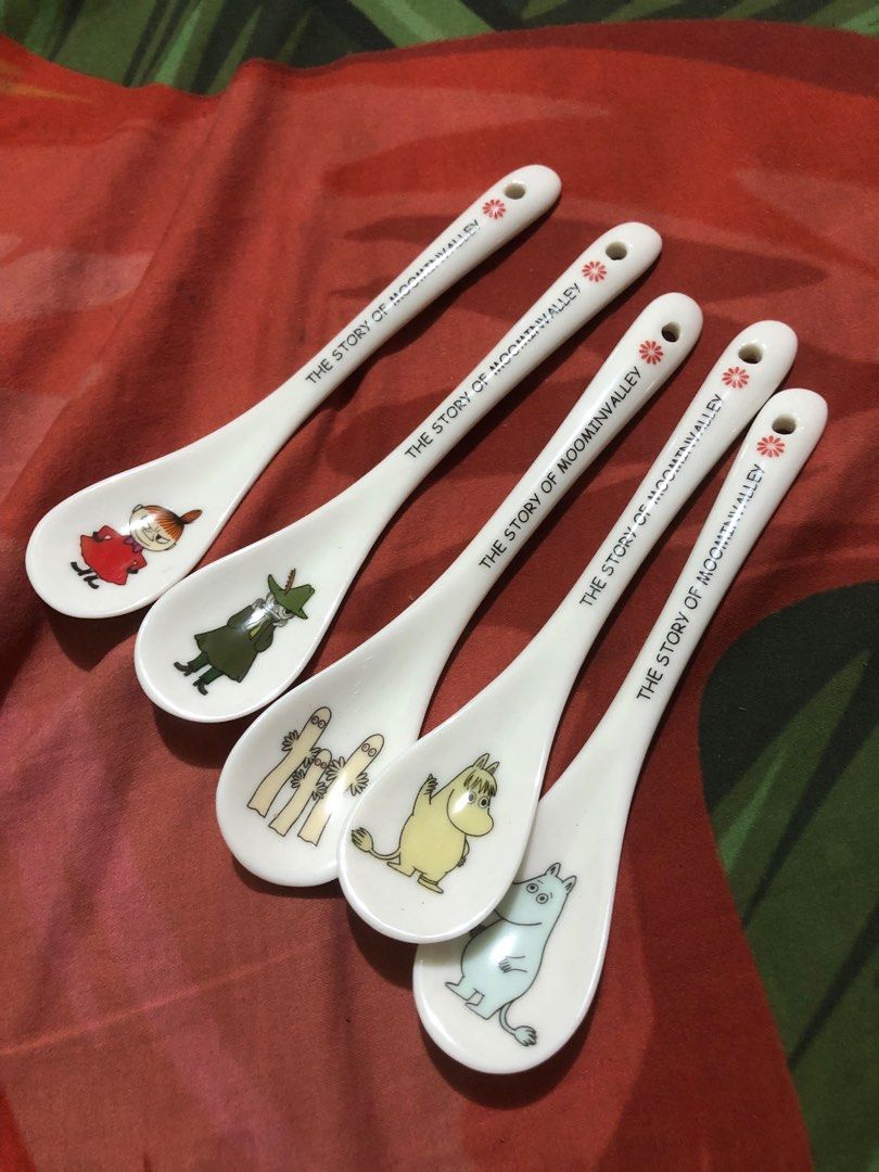 Lot set of 5pcs moomin collectible ceramic tea spoons, Hobbies & Toys ...