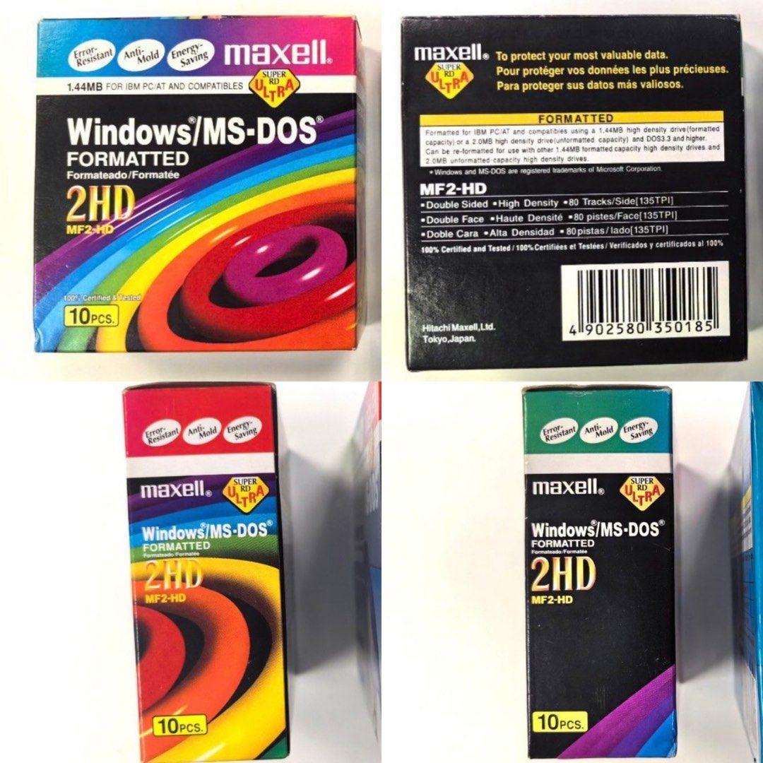 【全新】Maxell 萬勝 1.44MB 磁碟 Floppy Disk 10隻裝 2HD, 電腦＆科技, 電腦周邊及配件, 硬碟及儲存器 ...
