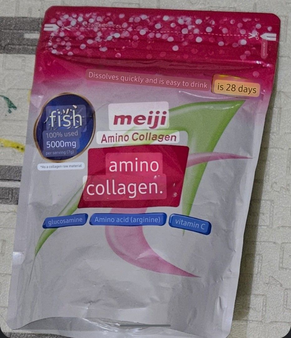 Meiji Amino Collagen Powder Refill, Beauty & Personal Care, Face, Face ...