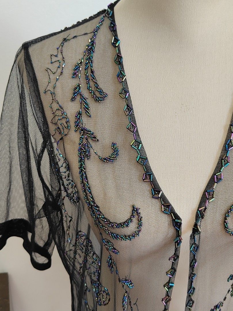 Mesh overtop blazer formal party evening attire black midnight, Women's ...