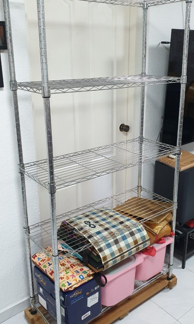 Metal Rack Shelving, Furniture & Home Living, Furniture, Shelves ...