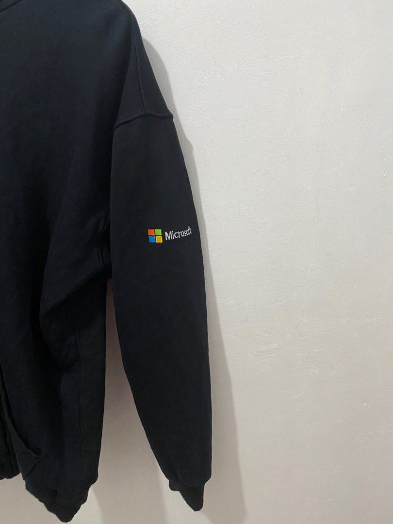 Microsoft Black USA Tech Zip Up Hoodie, Men's Fashion, Coats, Jackets ...