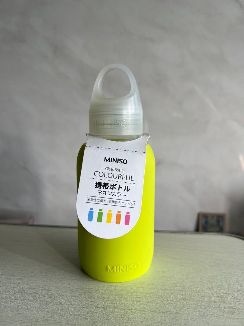Miniso Glass Water Bottle *BN*, Furniture & Home Living, Kitchenware ...