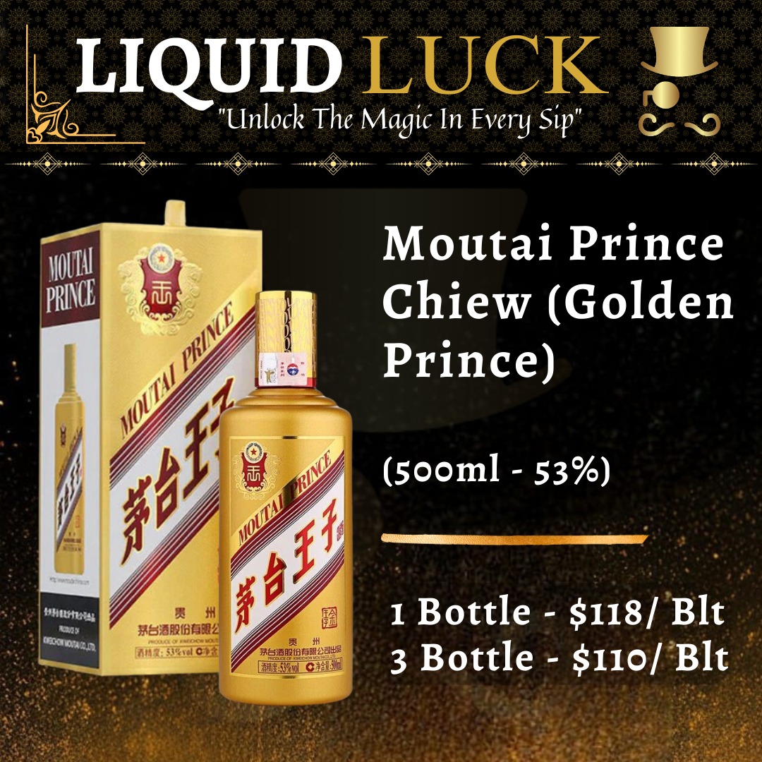 Moutai Prince Chiew (Golden Prince) 500ml, Food & Drinks, Alcoholic Beverages on Carousell