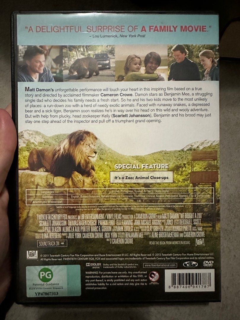 Movie : We Bought A Zoo, Hobbies & Toys, Music & Media, CDs & DVDs on ...