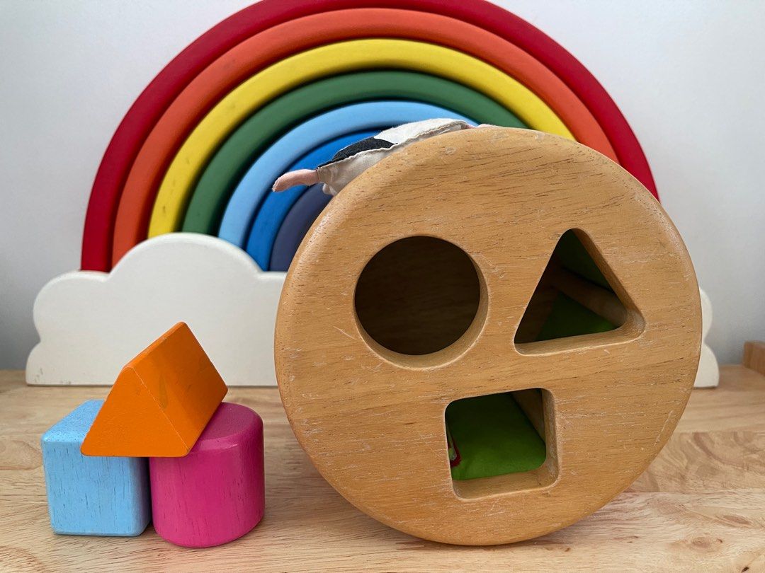 M&S Wooden Shape Sorter, Babies & Kids, Infant Playtime on Carousell