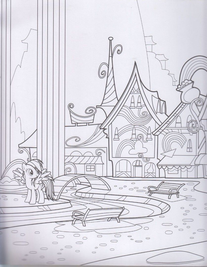 my little pony castle coloring page