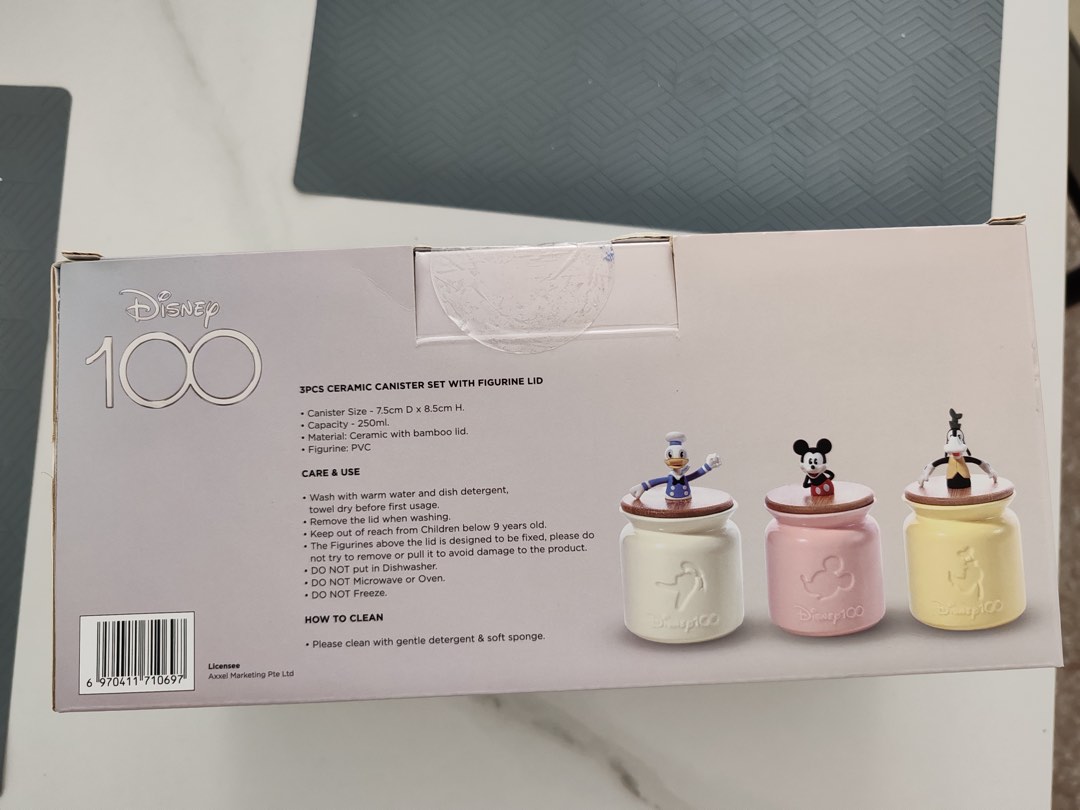 NTUC Fairprice Disney 100 Ceramic Canister Set, Furniture & Home Living ...
