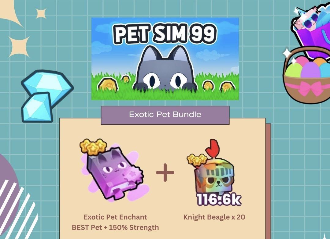 PET SIMULATOR 99 EXOTIC PET BUNDLE, Video Gaming, Gaming Accessories ...