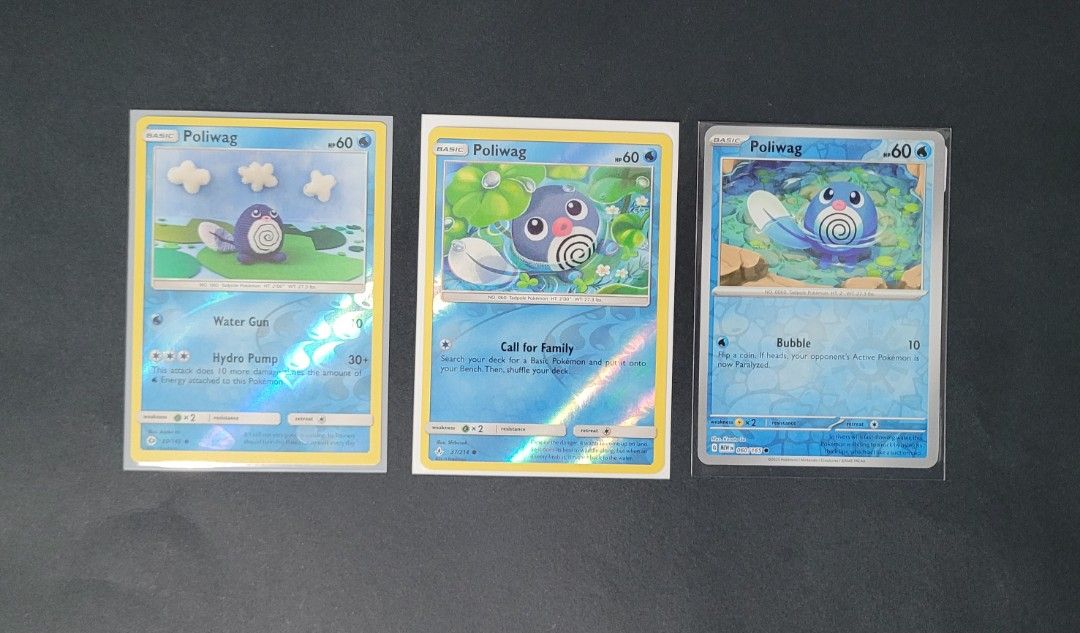 Poliwag + Poliwhirl + Poliwrath - Jap and Eng Cards / Pokemon TCG ...