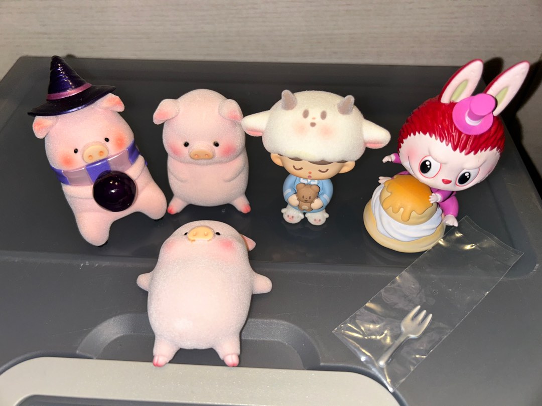 Pop mart Figurines ( Lulu the pig, Labubu Patisserie ), Hobbies & Toys ...