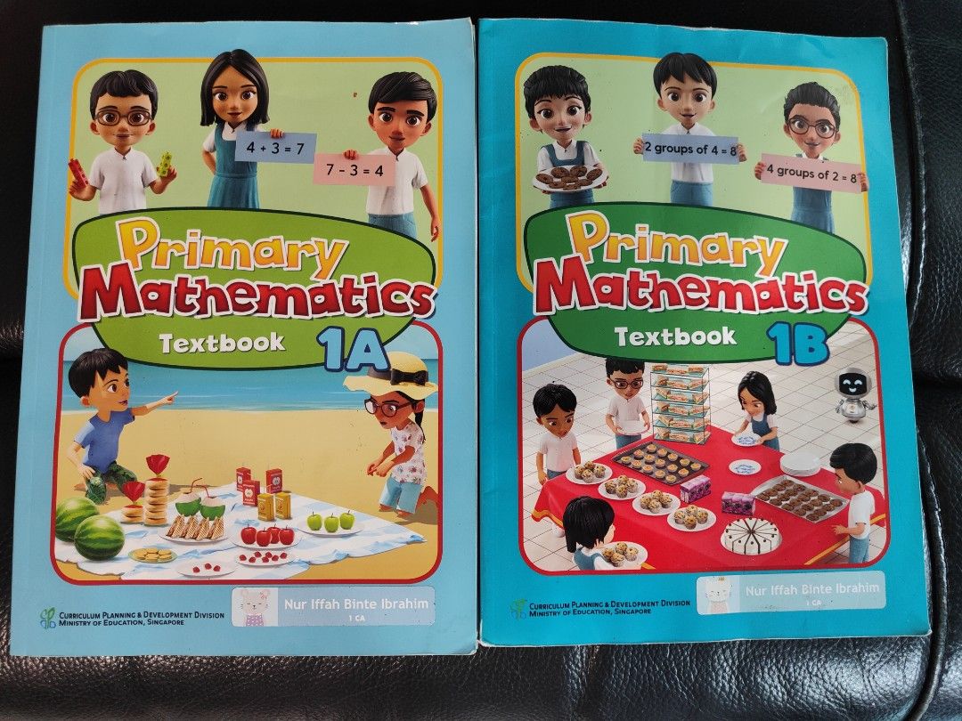 Used Primary 1 maths textbook 1A and 1B, Hobbies & Toys, Books ...