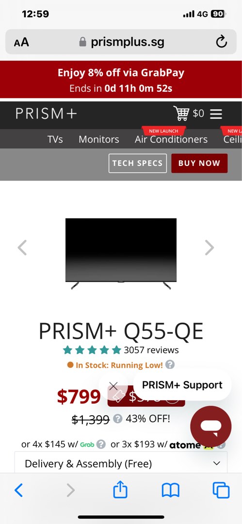 Prism TV Q55, TV & Home Appliances, TV & Entertainment, TV on Carousell