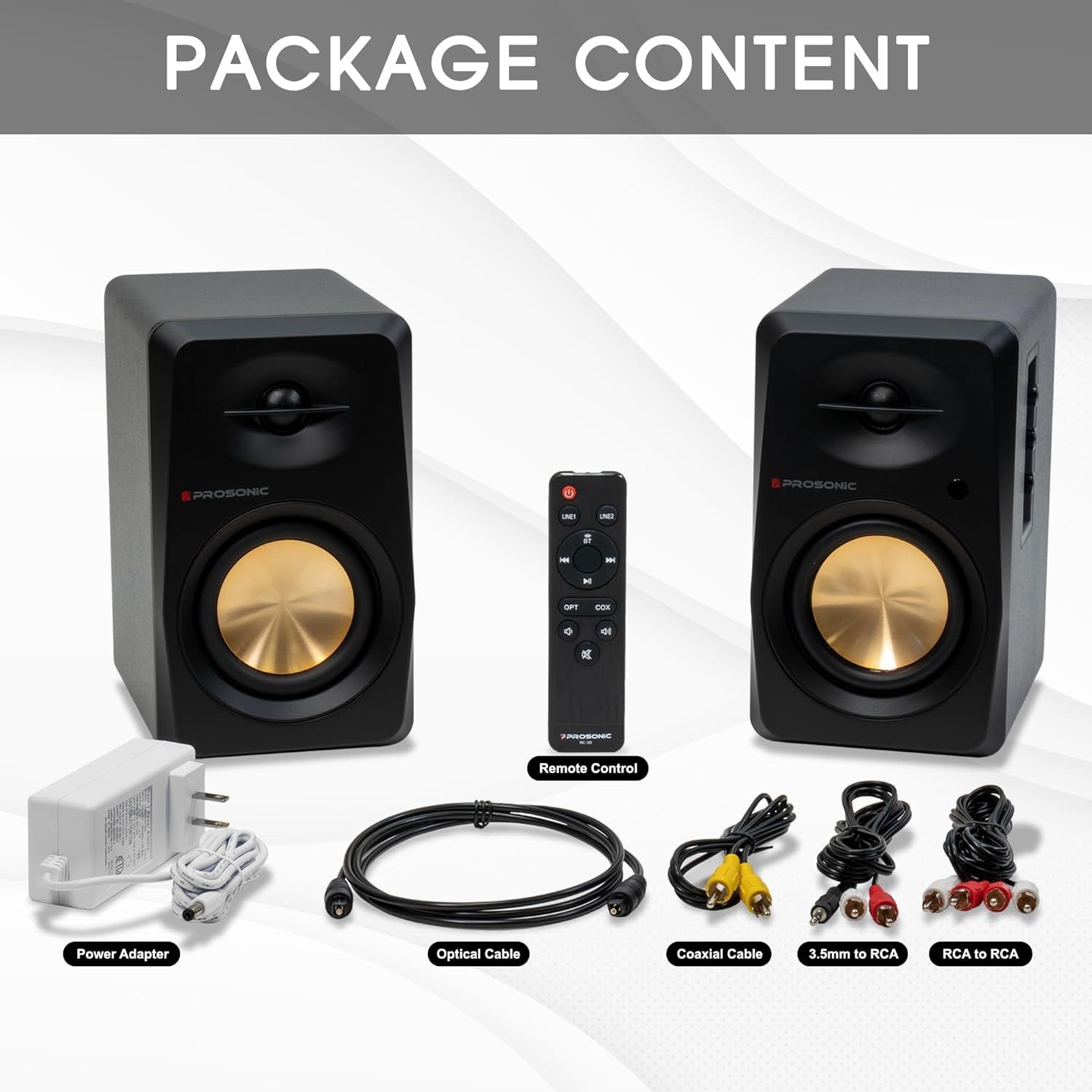 Prosonic BT30 Active Powered Bluetooth Bookshelf Speakers, Studio ...