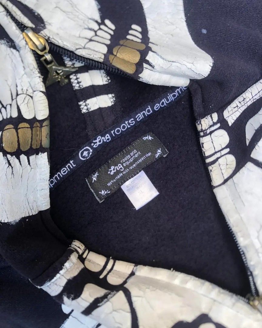 rare lrg dead serious skeleton full zip kanye west glow in the dark y2k ...