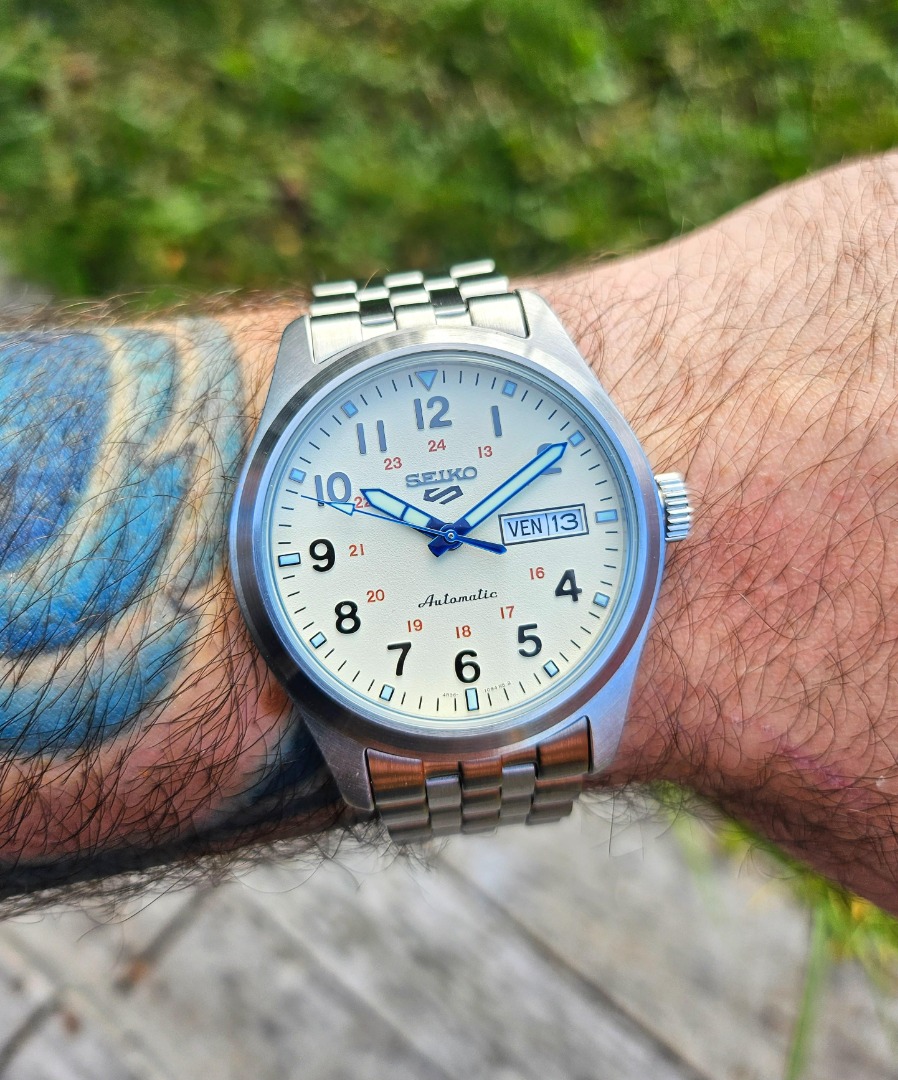 Seiko 5 Sports SRPK41K1 Beige Analog Field Sports 110th Anniversary ...