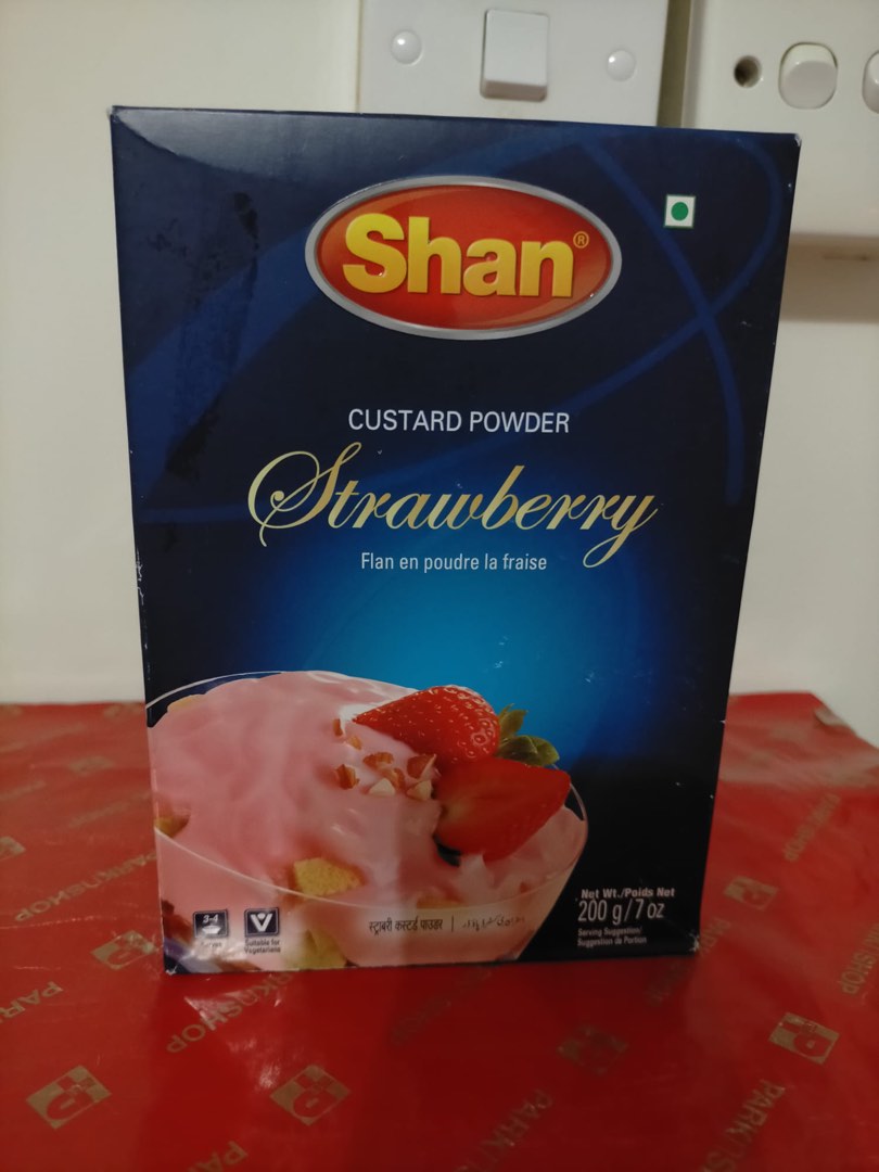 Shan Strawberry Custard Powder, 嘢食 & 嘢飲, 其他食物及飲料 - Carousell