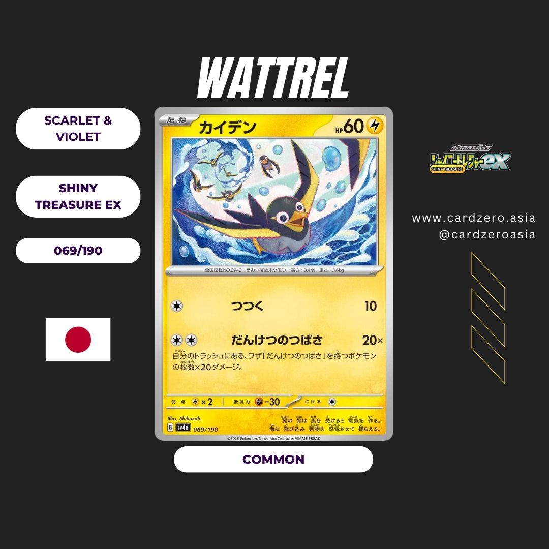 Shiny Treasure ex - Wattrel / Riolu, Hobbies & Toys, Toys & Games on ...