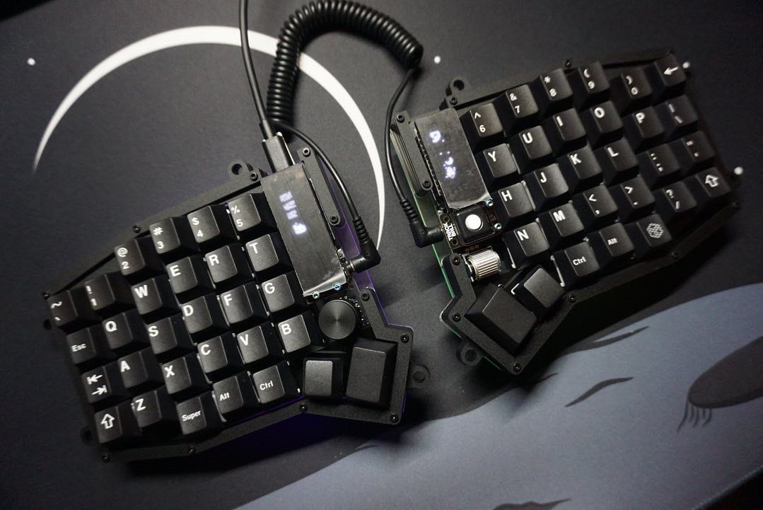 SoflePLUS Sofle split keyboard pimoroni trackball pointing device ...