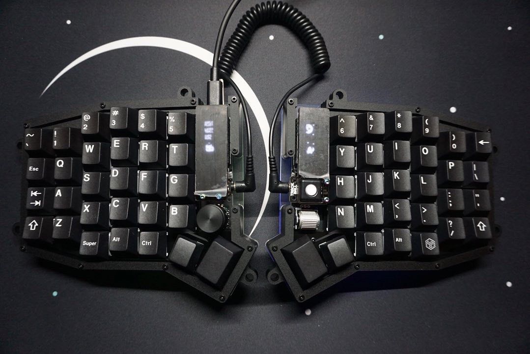 SoflePLUS Sofle split keyboard pimoroni trackball pointing device ...