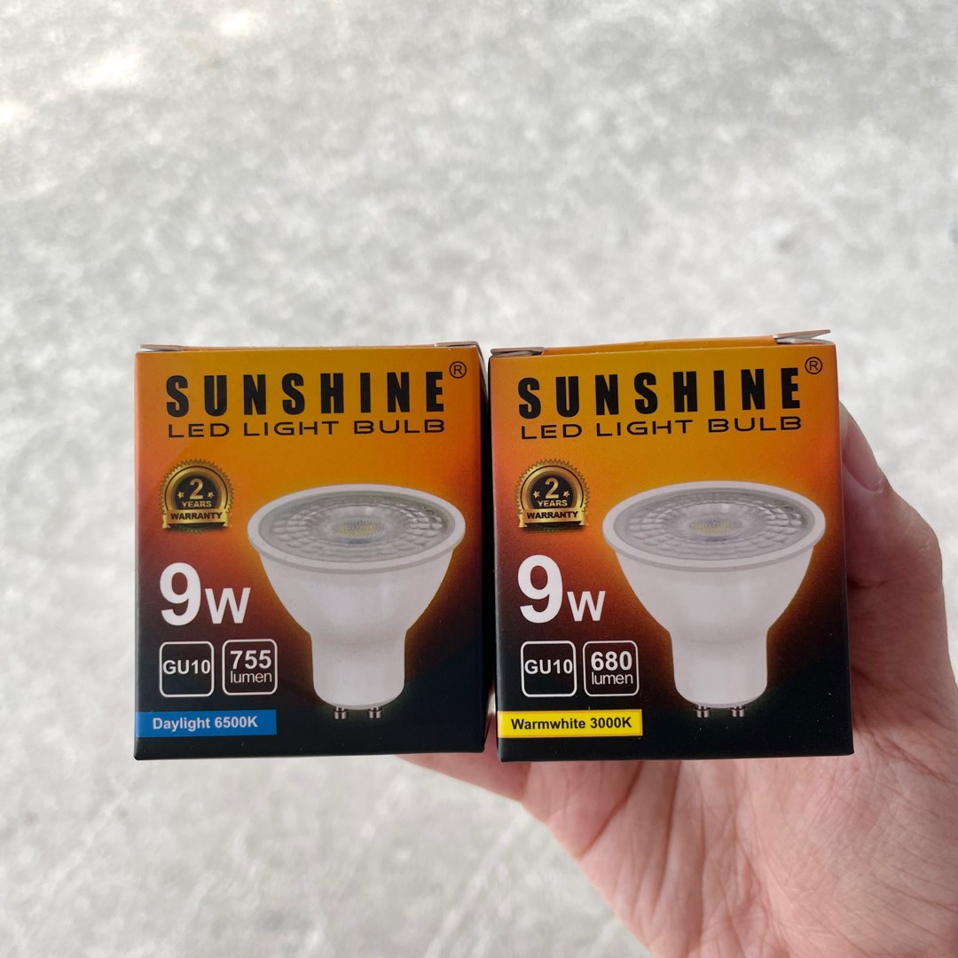 sunshine LED GU10 9W light bulb (warm white / daylight), Furniture ...
