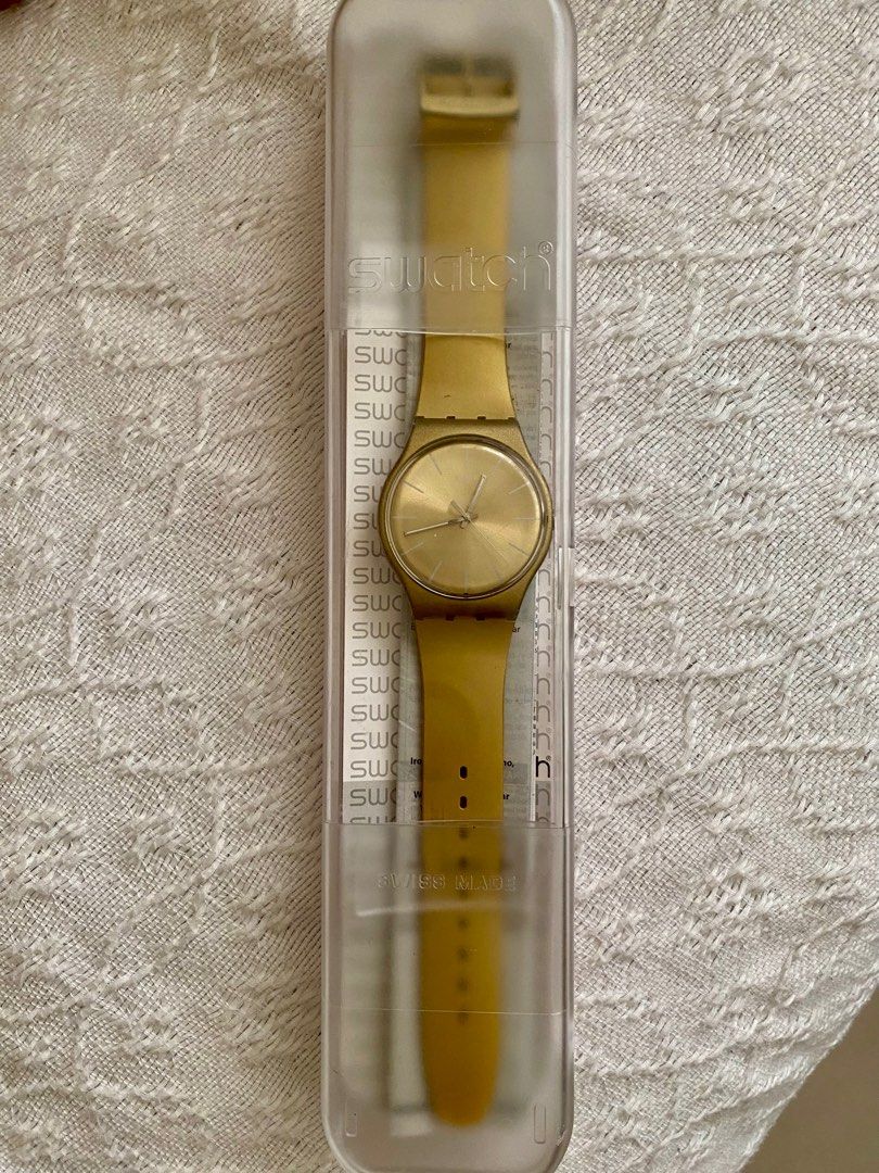 Swatch gold color, Women's Fashion, Watches & Accessories, Watches on ...