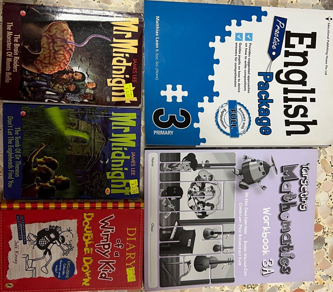 Targeting Math workbook 3A and english assessment and mr midnight and ...
