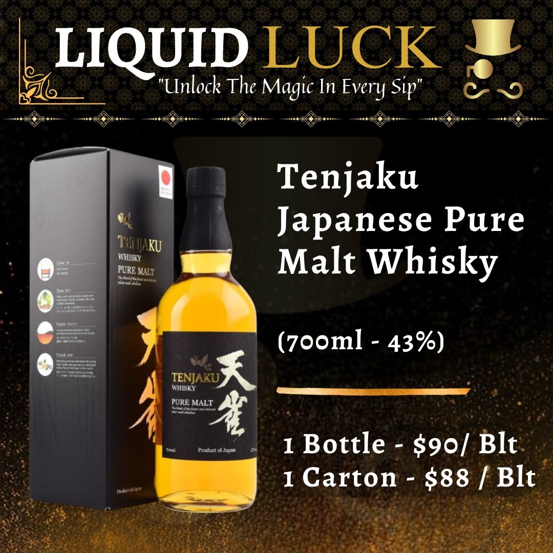 Tenjaku Japanese Pure Malt Whisky 700ml, Food & Drinks, Alcoholic ...