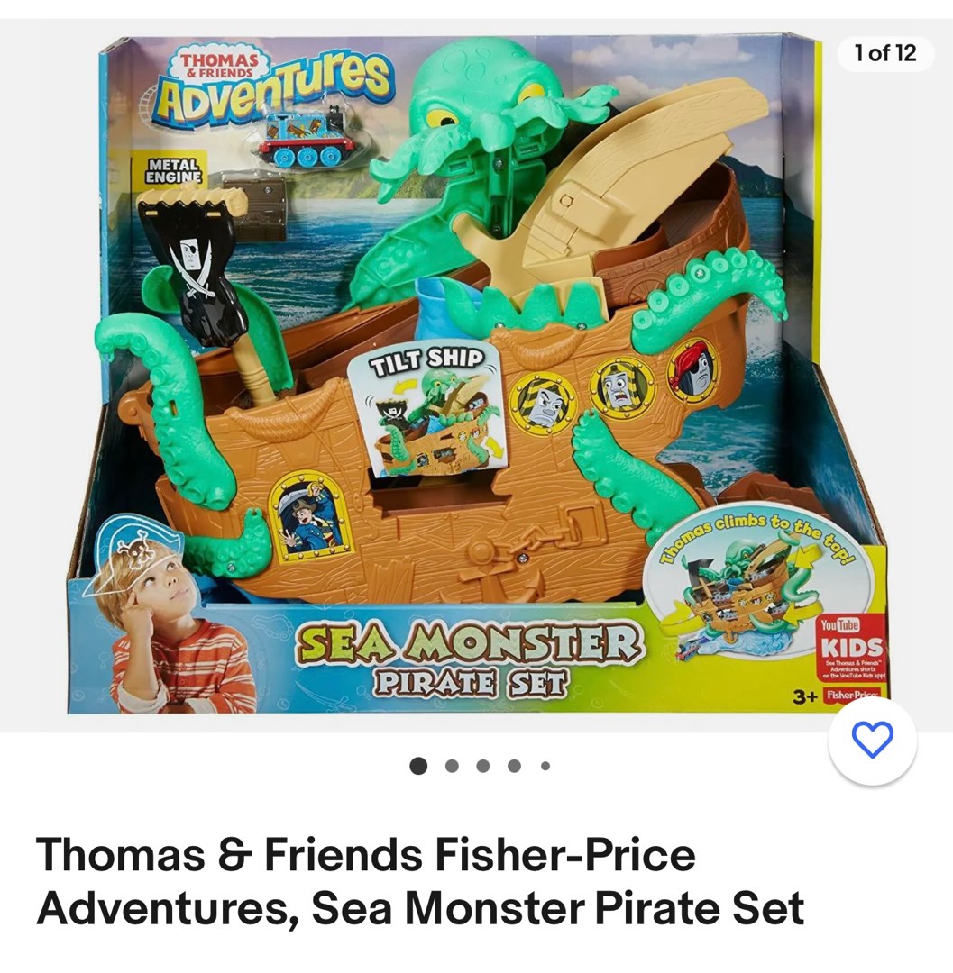 Thomas & Friends Fisher-Price Adventures, Sea Monster Pirate Set ...