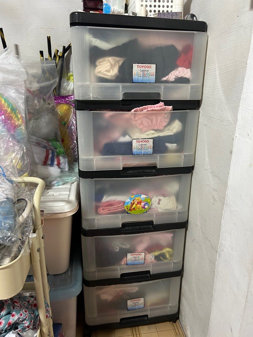 Toyogo 807-5 Plastic Storage Cabinet / Drawer With Wheels Storage ...