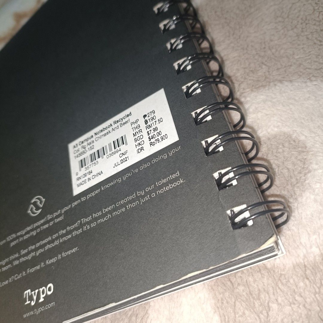 TYPO A5 Campus Notebook (Chimaek and Beer! Design), Hobbies & Toys ...