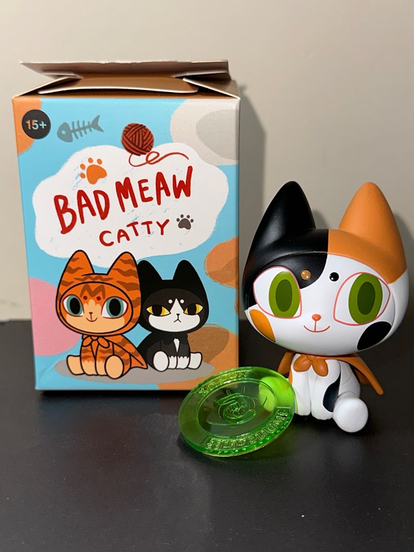 交換/賣：UNBOX BAD MEAW CATTY 三色貓 笑臉, 興趣及遊戲, 玩具 & 遊戲類 - Carousell