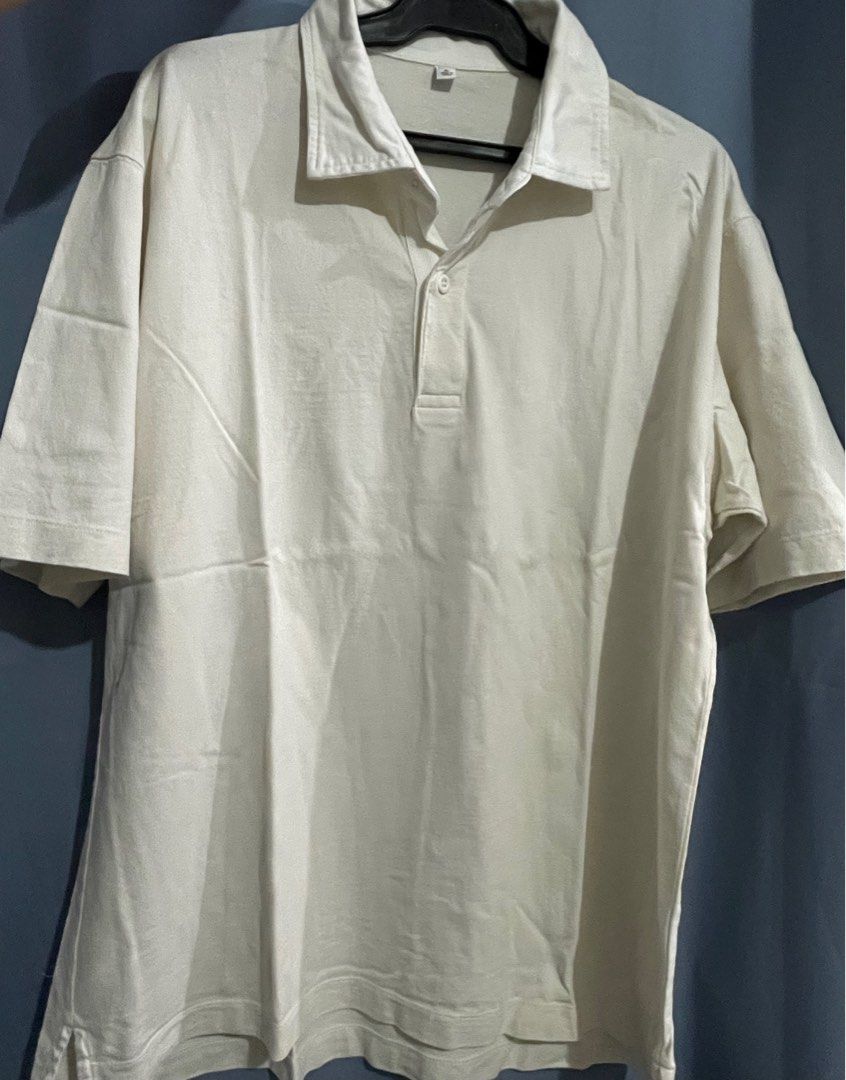 Uniqlo Off-White Polo Shirt, Men's Fashion, Tops & Sets, Tshirts & Polo Shirts on Carousell