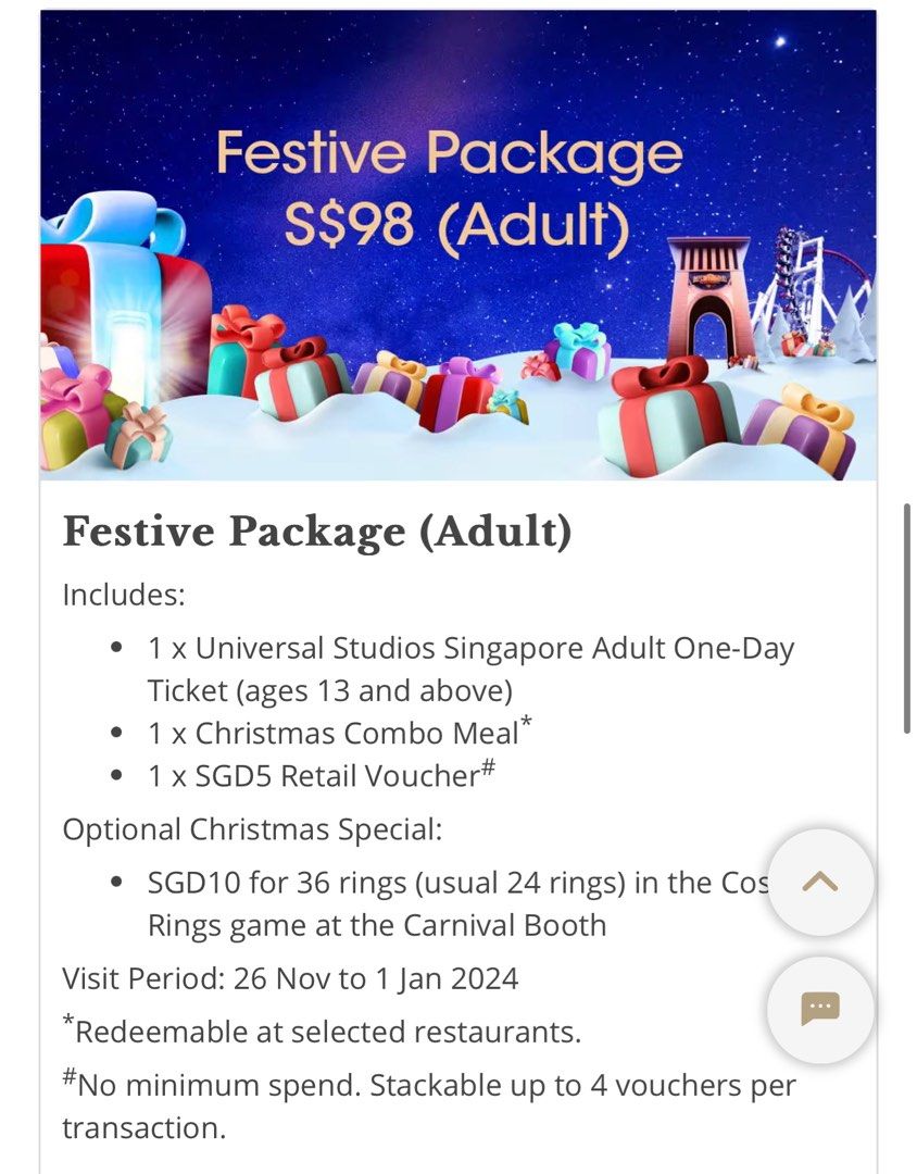 USS Christmas Tickets (16 Dec), Tickets & Vouchers, Local Attractions ...